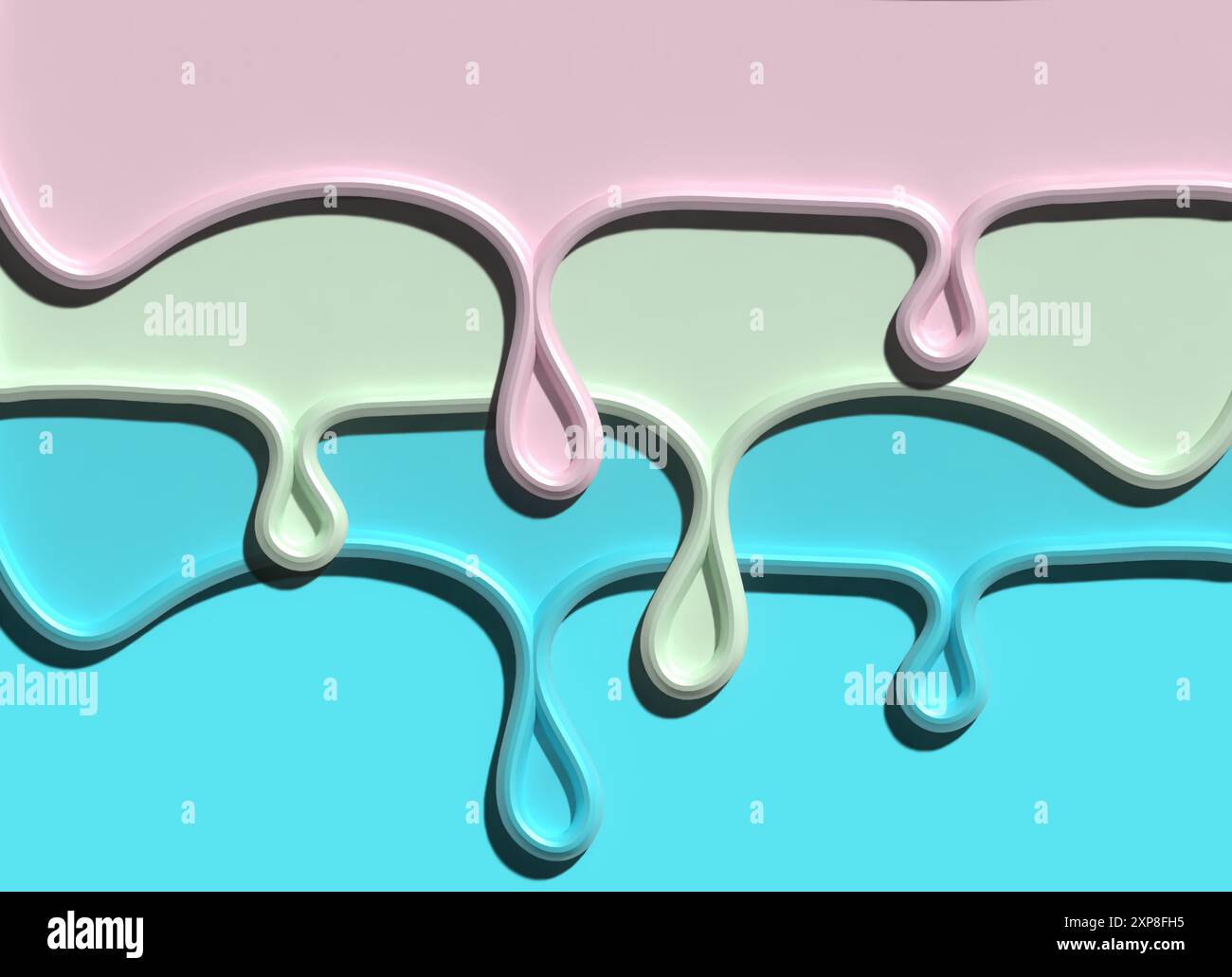 Pink and blue background with liquid drips and drops, 3D rendering ...