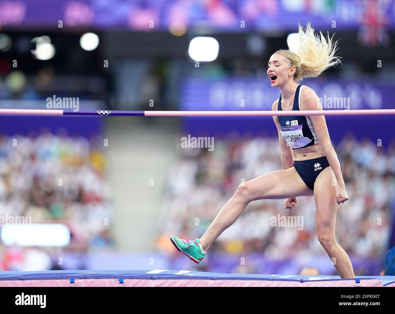 Paris, France. 4th Aug, 2024. Elena Kulichenko of Cyprus reacts during ...