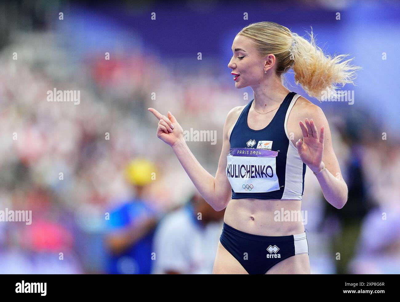 Paris, France. 4th Aug, 2024. Elena Kulichenko of Cyprus reacts during ...