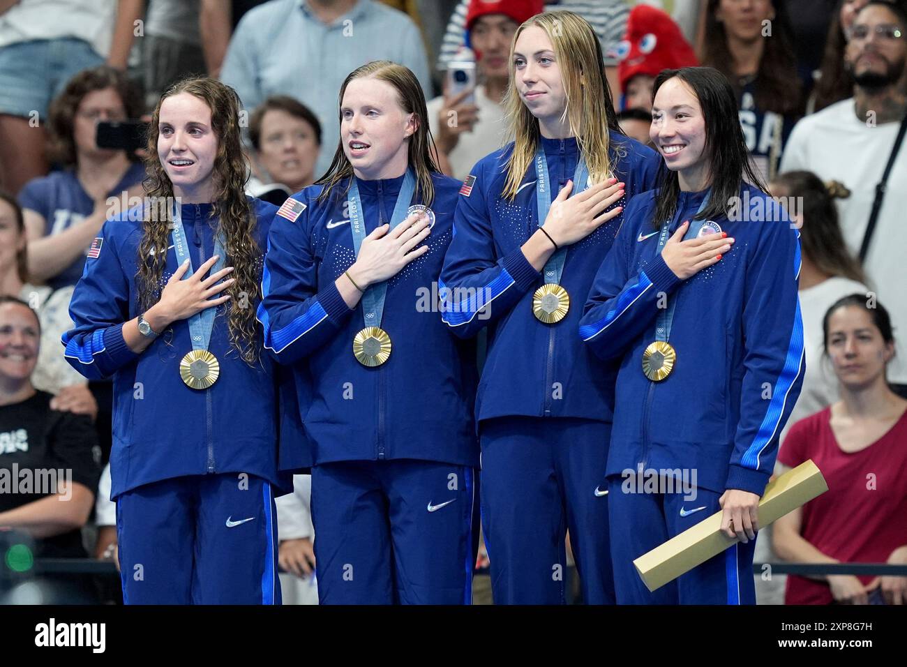 Paris, France. 04th Aug, 2024. Olympics, Paris 2024, swimming, women, 4 ...