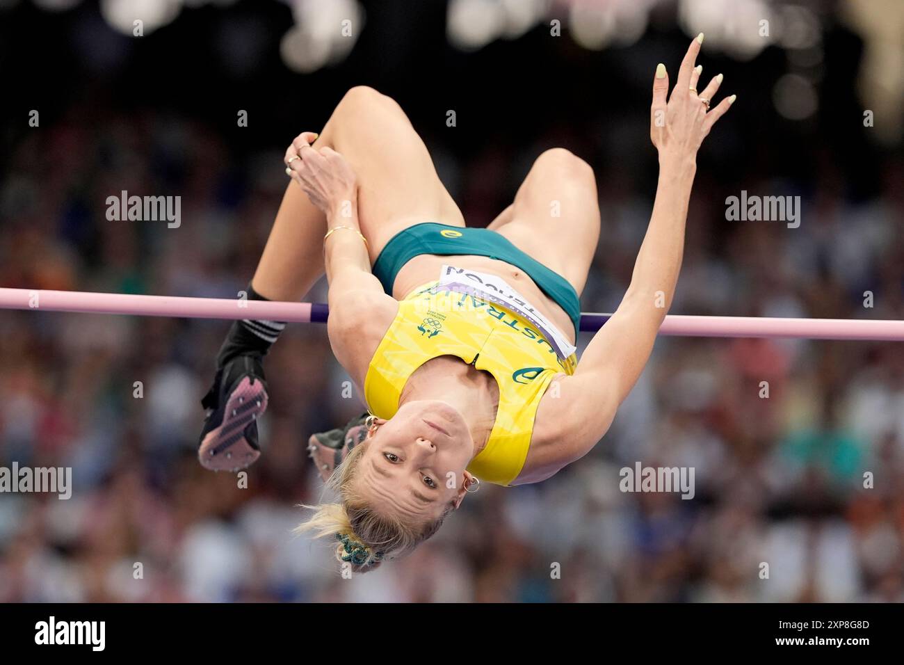 Eleanor Patterson, of Australia, competes in the women's high jump ...