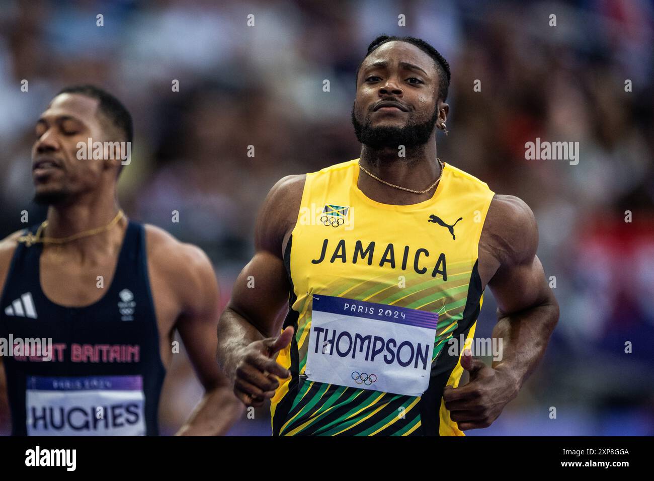 Kishane Thompson of, Jamaica. , . after competing in men's athletics ...