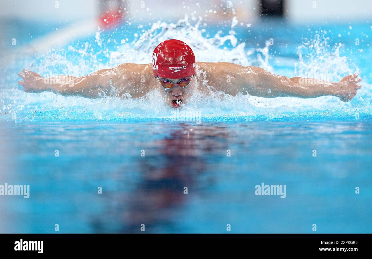 Paris, France. 4th Aug, 2024. Sun Jiajun of Team China competes during ...