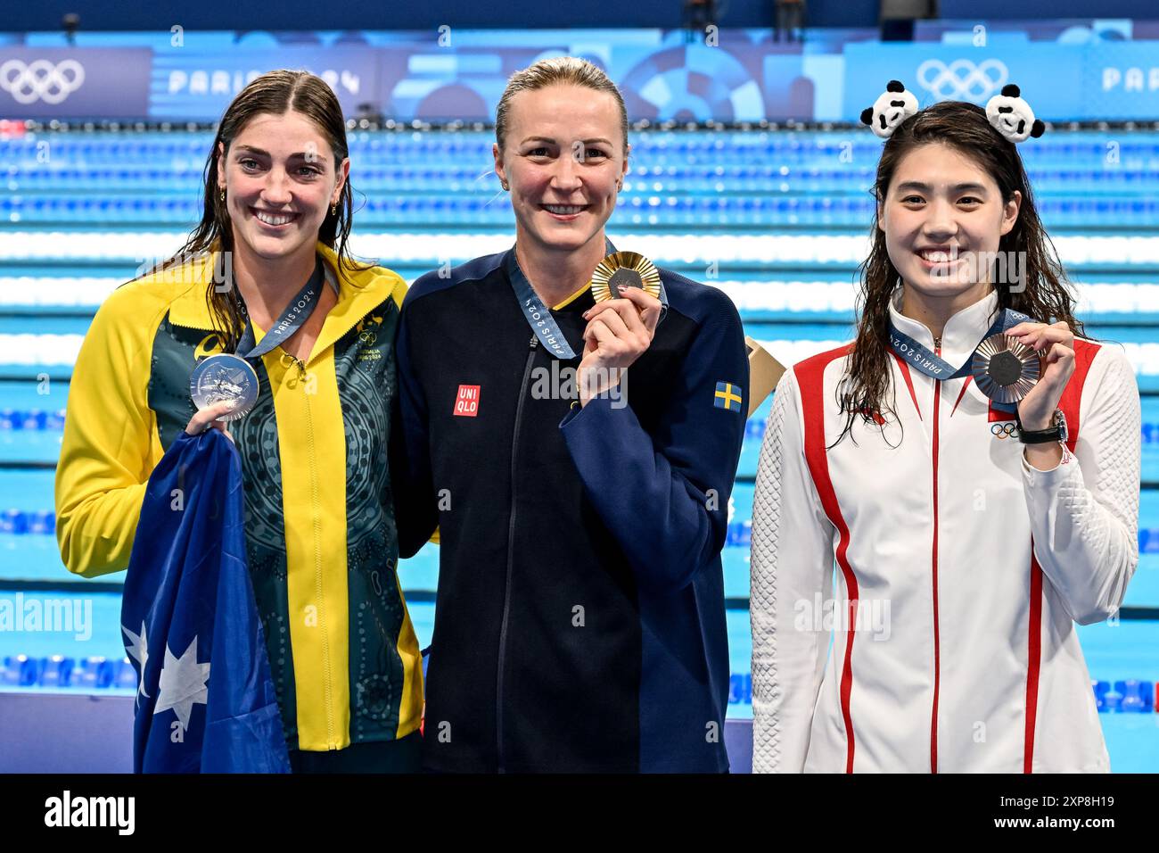 Paris, France. 04th Aug, 2024. Meg Harris of Australia, silver, Sarah ...