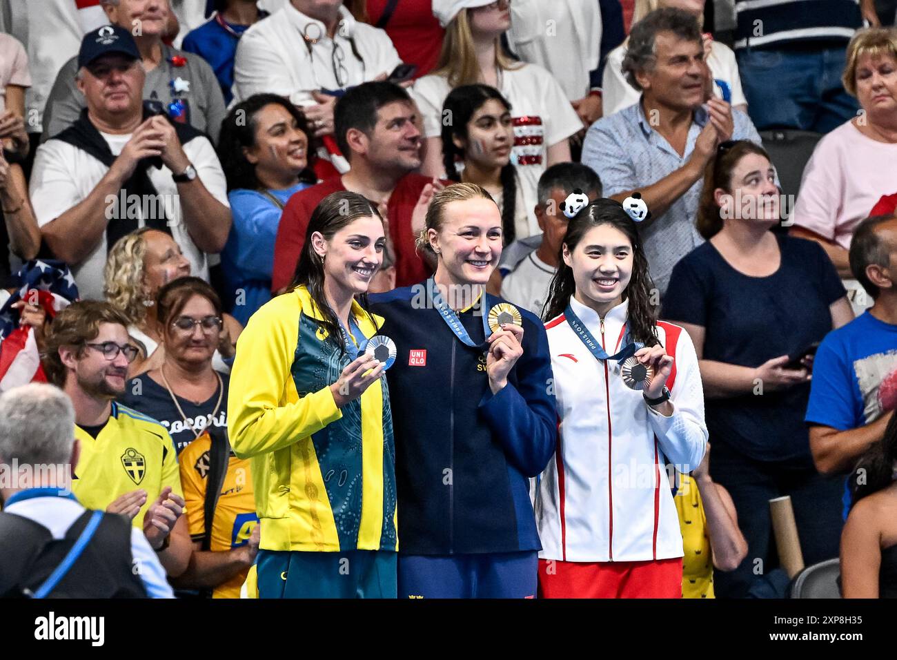 Paris, France. 04th Aug, 2024. Meg Harris of Australia, silver, Sarah ...