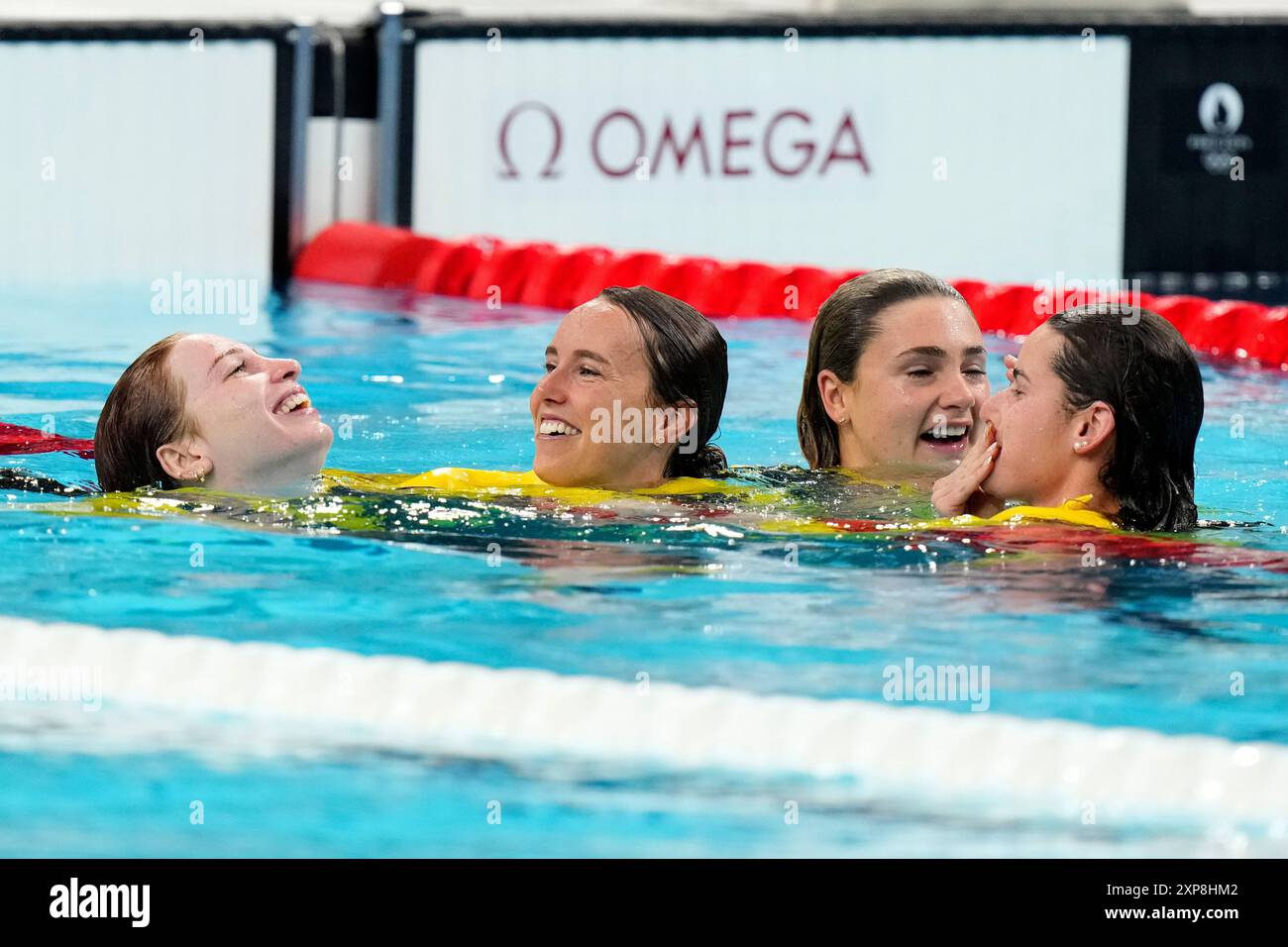 Australia's silver medal winners Kaylee McKeown, Jenna Strauch, Emma ...