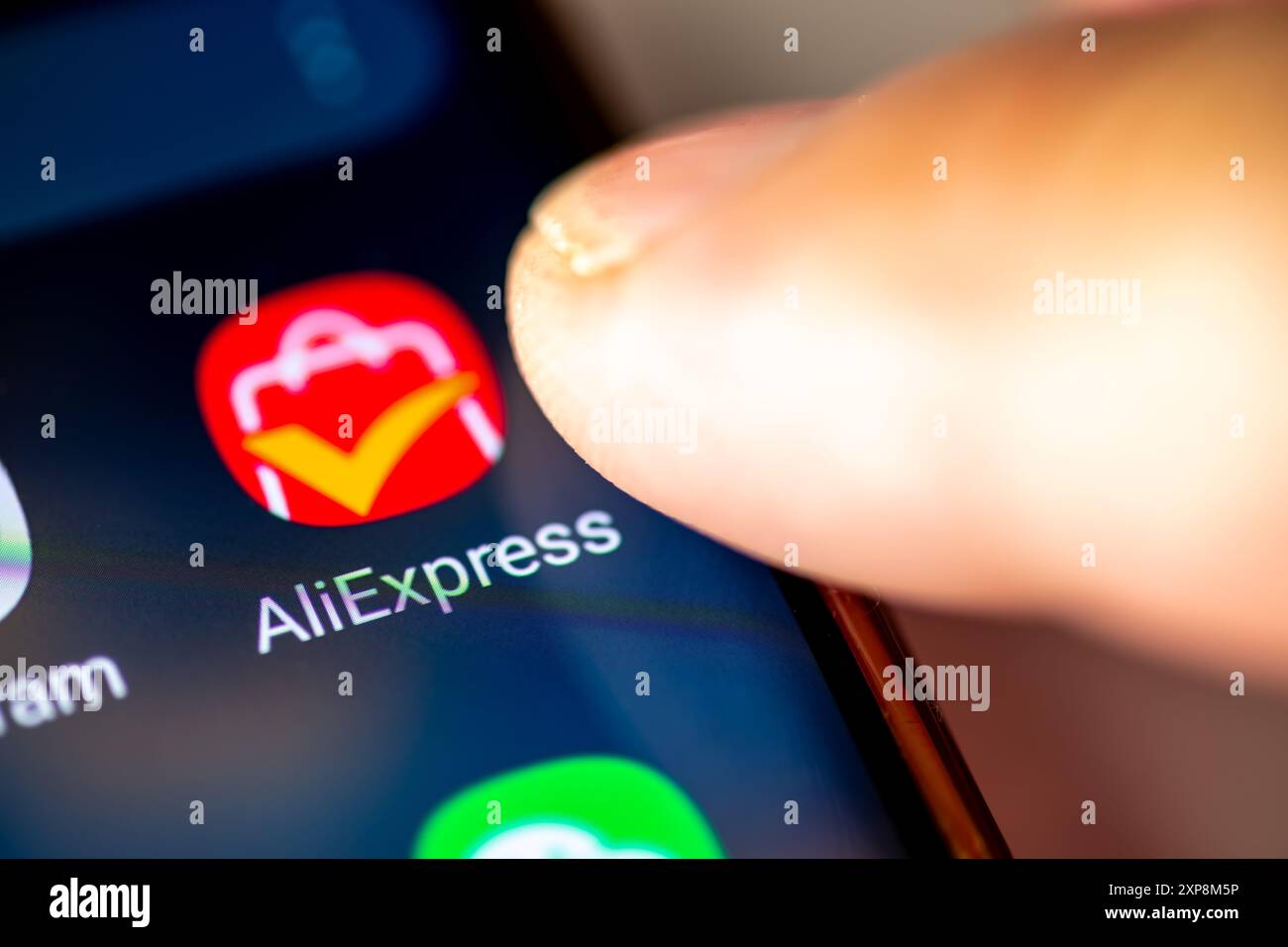 London. UK- 07.28.2024. The online retail service app AliExpress on the ...