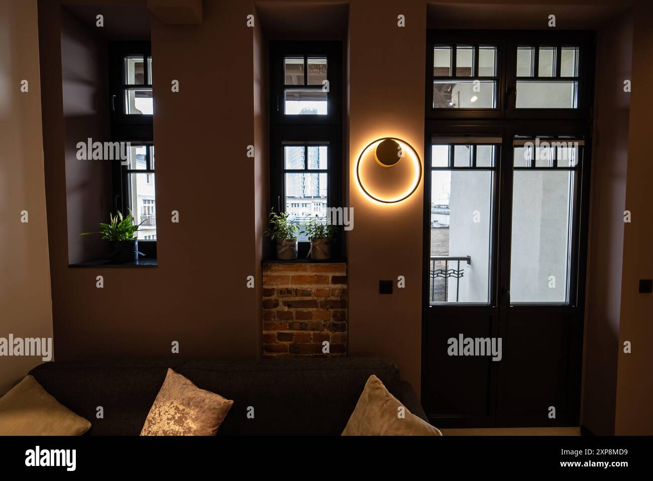 The Chic and Cozy Interior of a Modern Living Room Featuring a Stylish ...