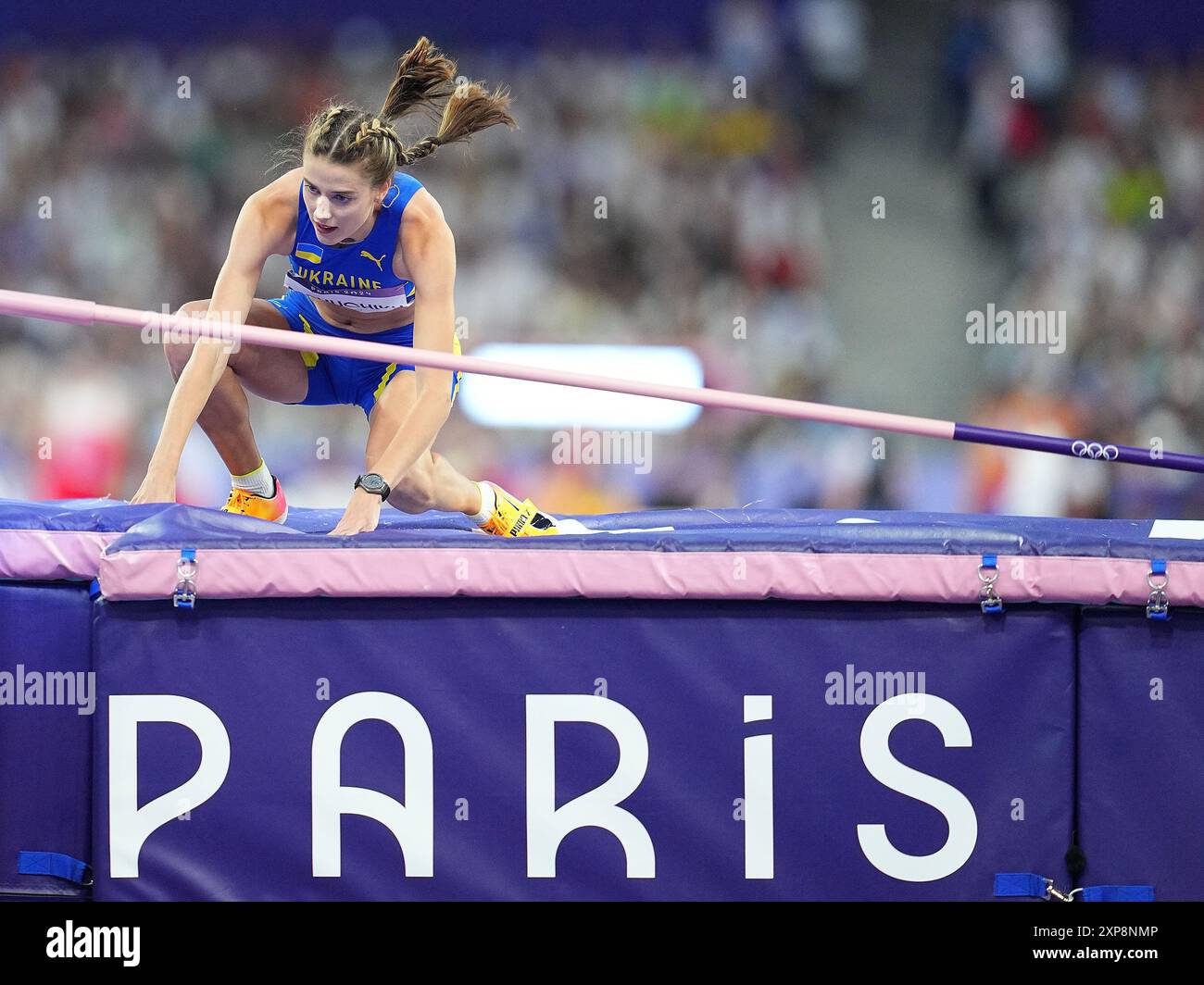 Paris, France. 4th Aug, 2024. Yaroslava Mahuchikh of Ukraine competes ...