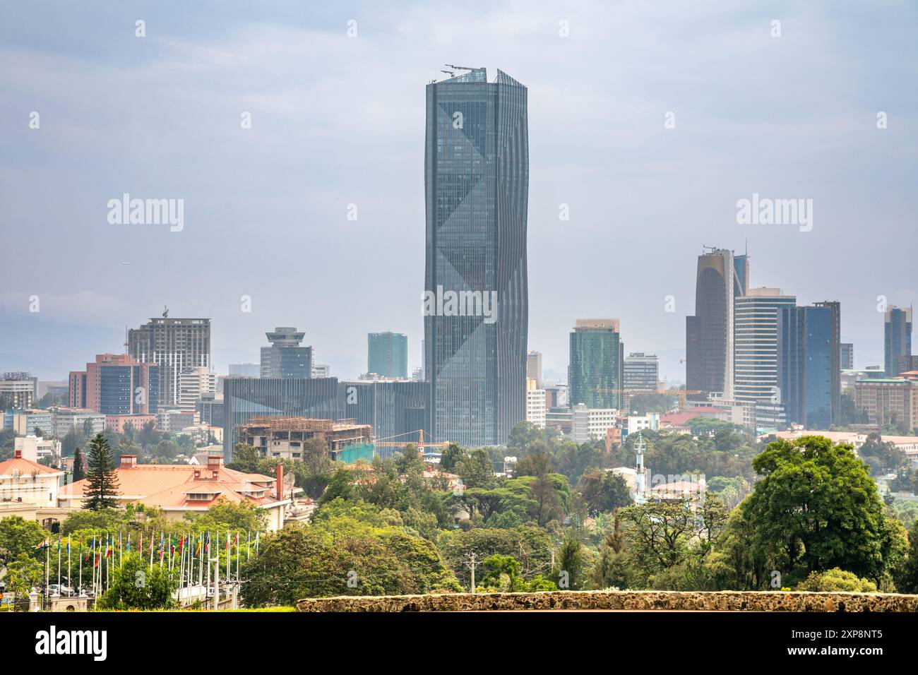Rapid development of central business district with modern skyscrapers ...