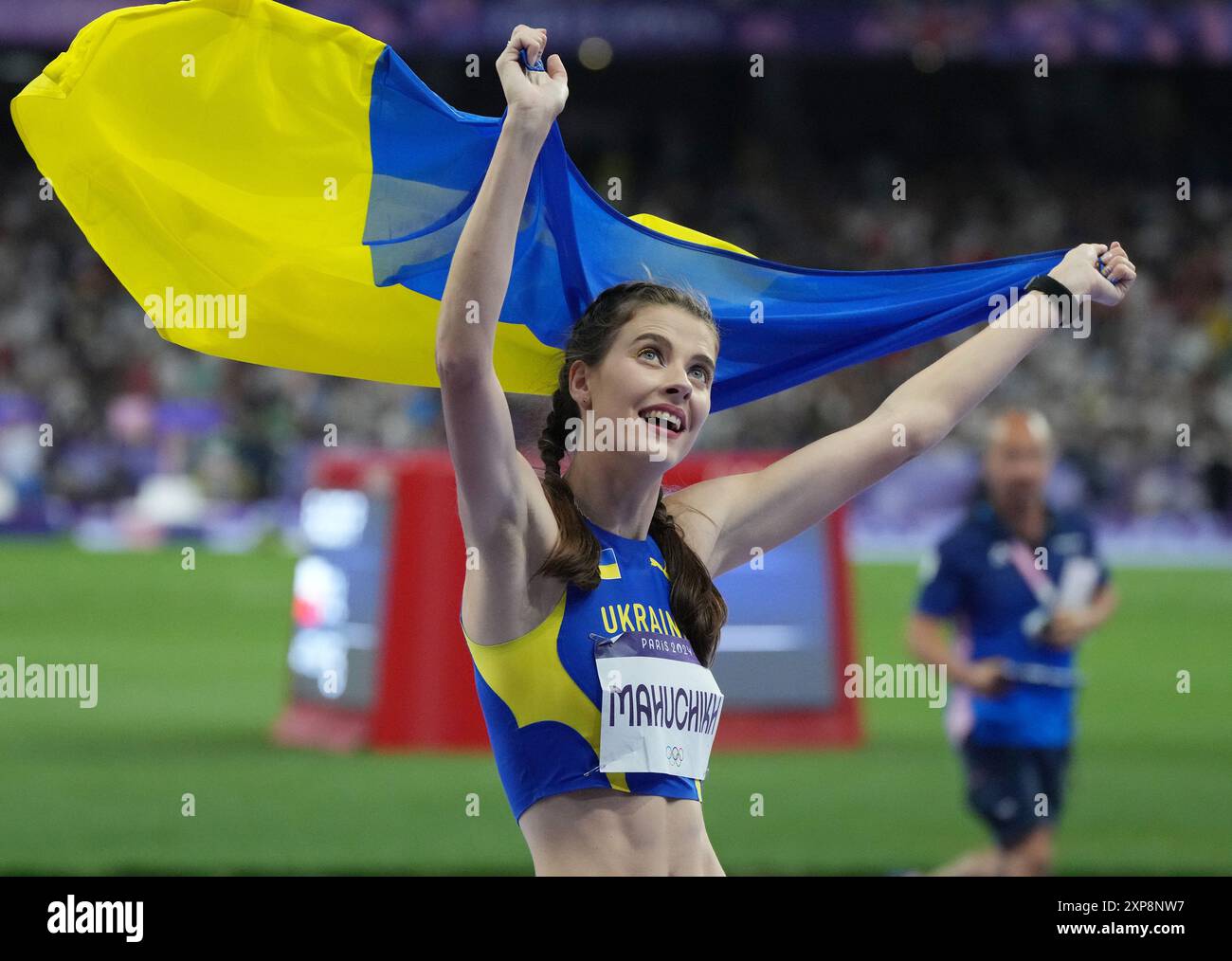 Yaroslava Mahuchikh of Ukraine celebrates after winning the gold medal ...