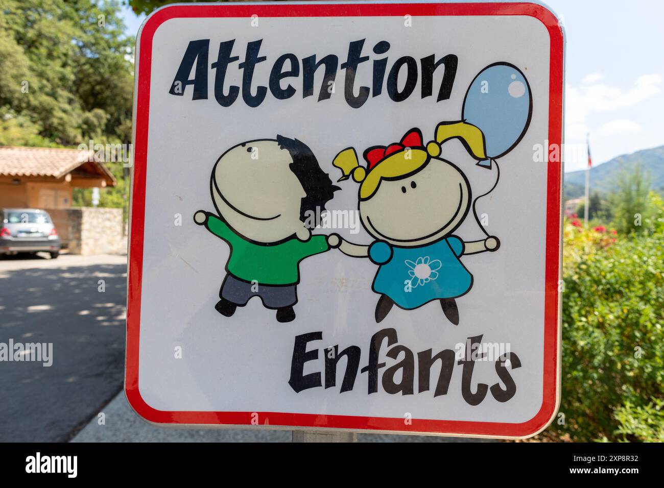 Children Sign in Vauvenargues Village in Bouches Du Rhone France Stock ...