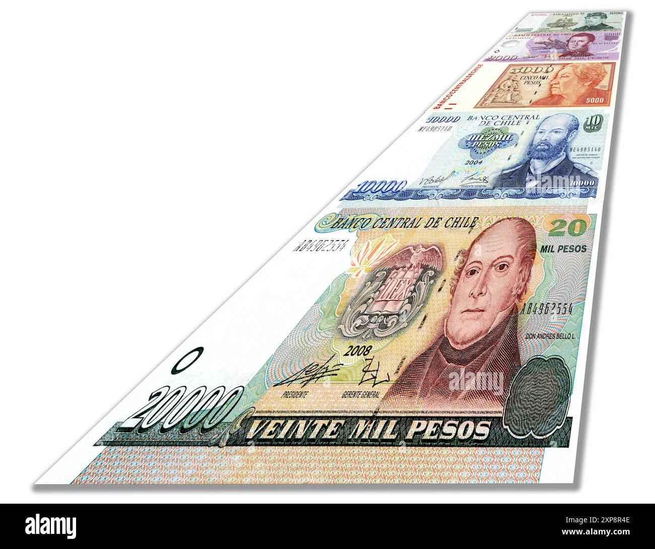 Chilean banknotes chile money hi-res stock photography and images - Alamy