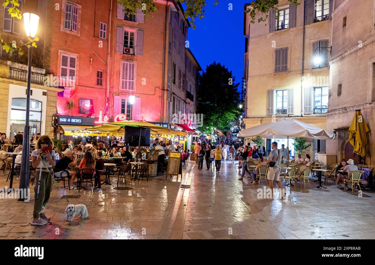 Aux En Provence at Night France Stock Photo - Alamy