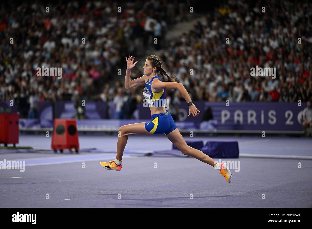Paris, France. 4th Aug, 2024. Yaroslava Mahuchikh of Ukraine competes ...