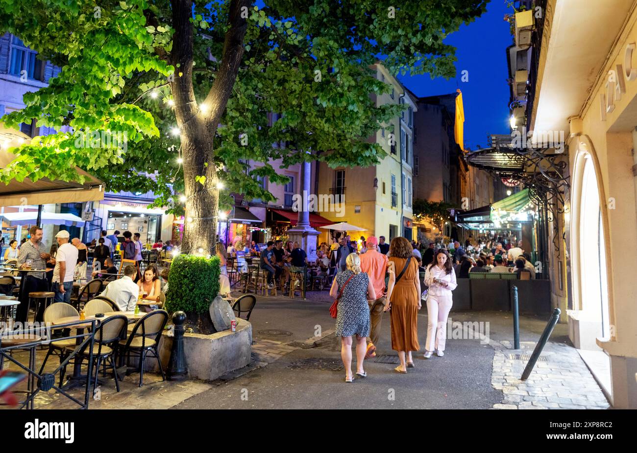 Aux En Provence at Night France Stock Photo - Alamy
