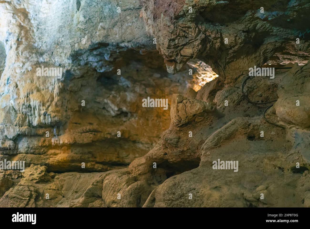 Geological structures and formations of limestone in cave of skulls ...