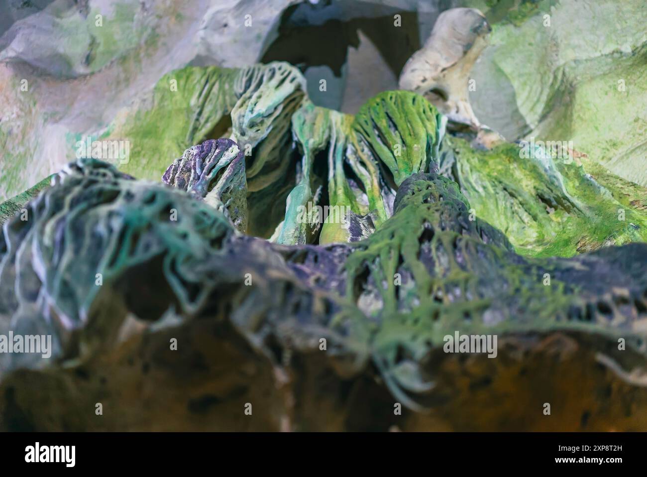 Geological structures and formations of limestone in cave of skulls ...