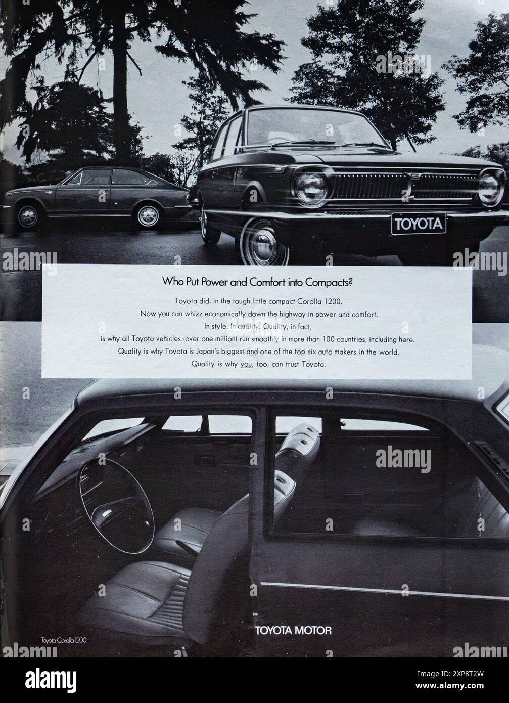 Classic Toyota Corollas in Vintage 1965 Advertisement Highlighting ...