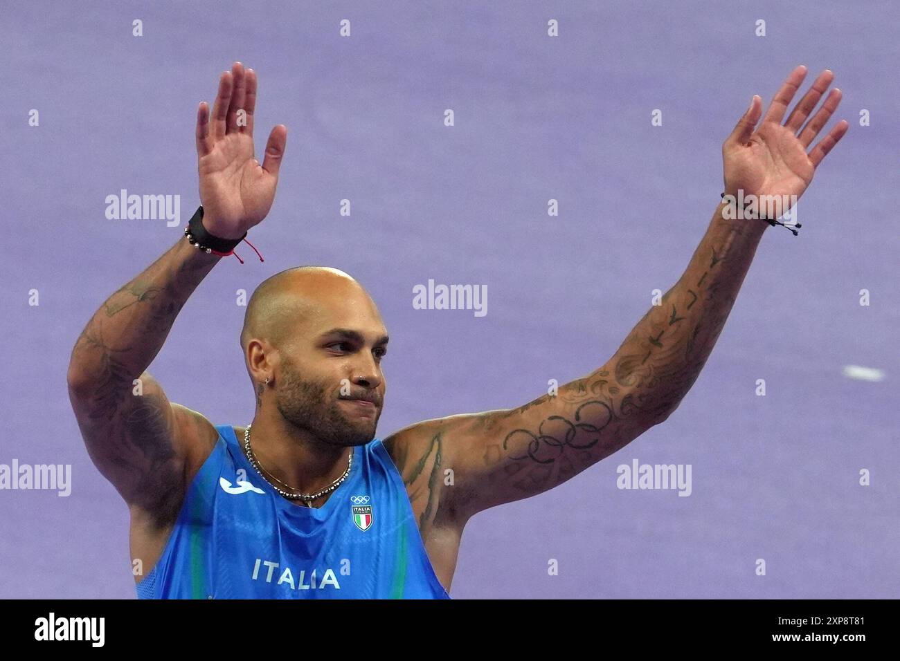 Parigi, France. 04th Aug, 2024. Italy's Marcell Jacobs during Men's 100 ...