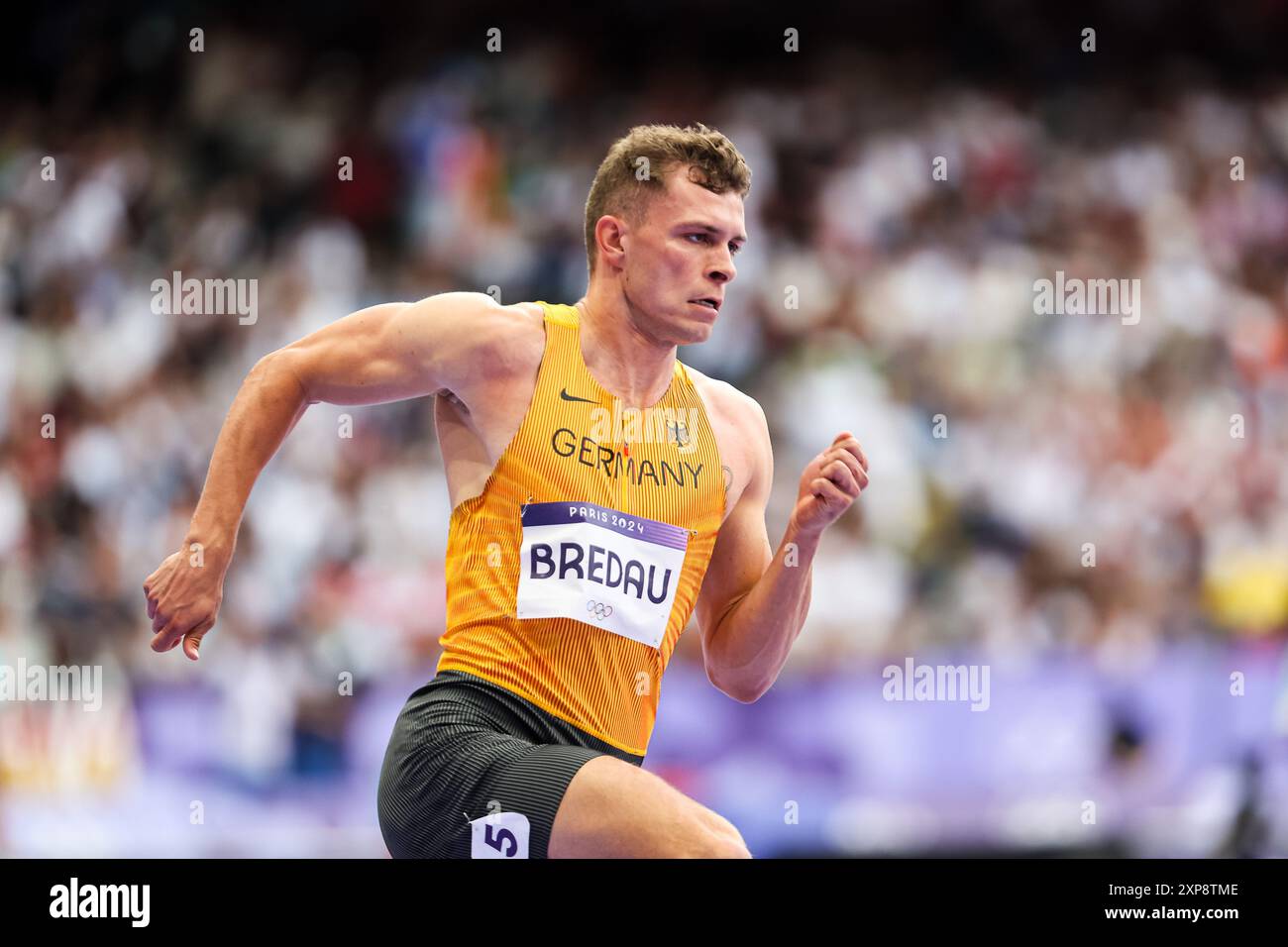FRA, Olympische Spiele Paris 2024, Leichtathletik Herren 400m Runde1, 04.08.2024 Bredau Jean ...