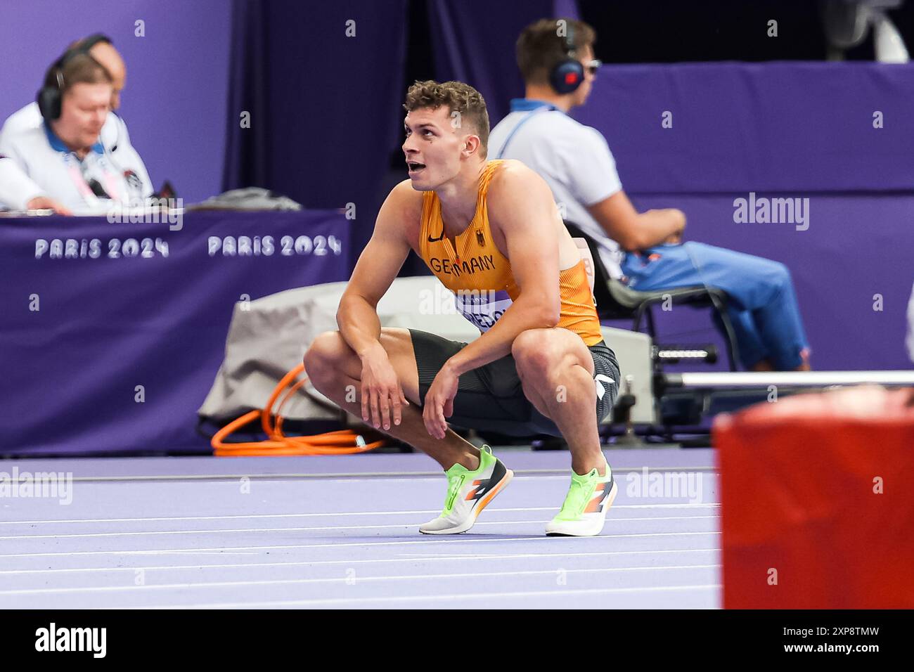 FRA, Olympische Spiele Paris 2024, Leichtathletik Herren 400m Runde1, 04.08.2024 Bredau Jean ...