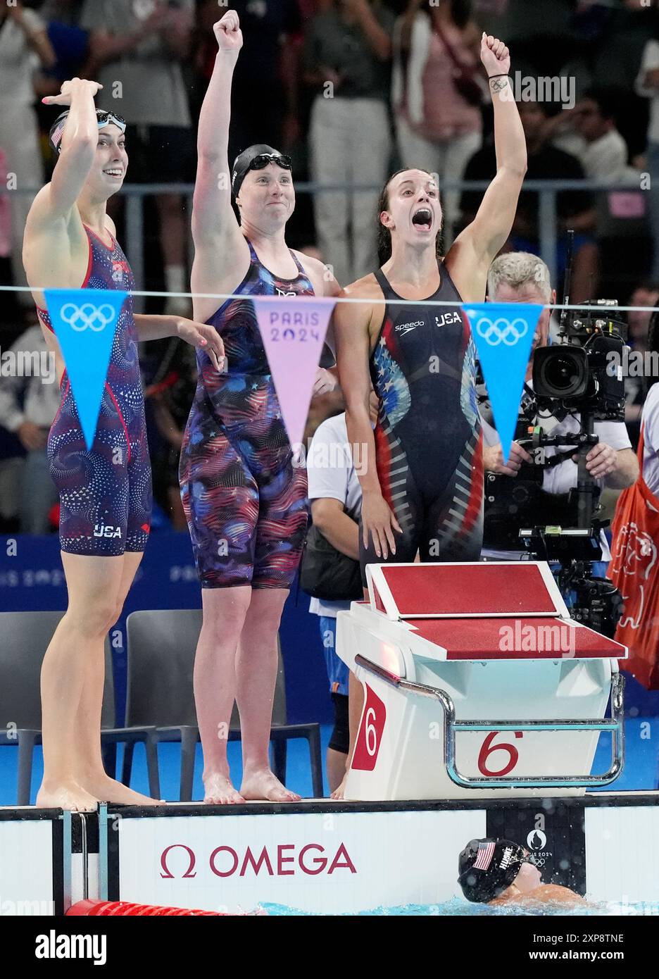 Paris, France. 04th Aug, 2024. Olympics, Paris 2024, swimming, women, 4 ...
