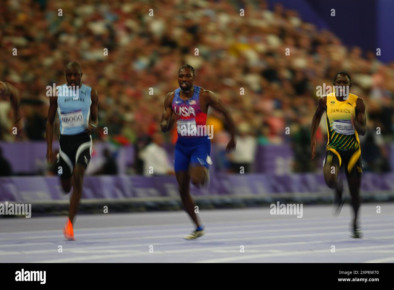 August 04 2024: Noah Lyles (USA) wins gold during the Men's 100m Final ...