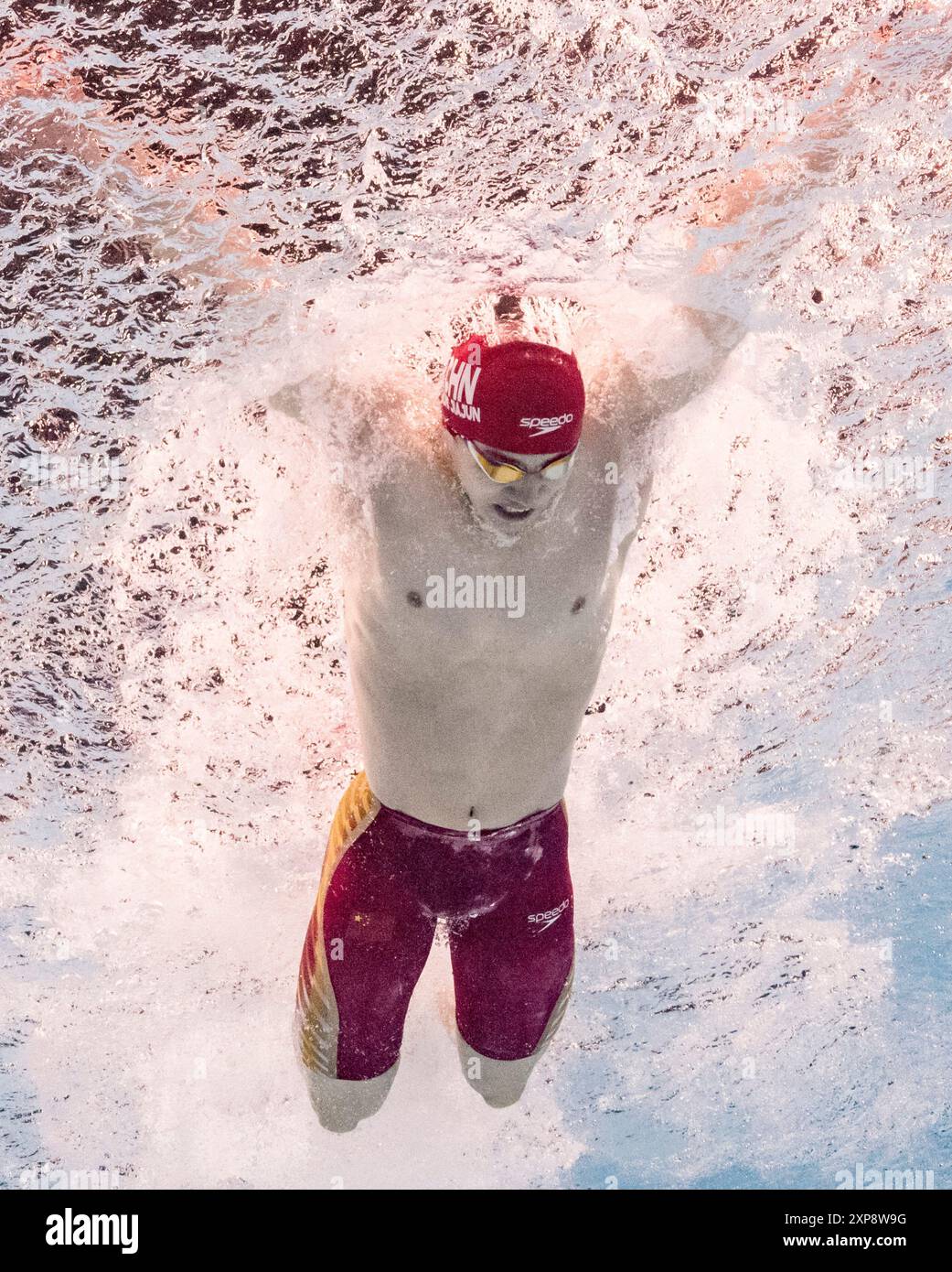 Paris, France. 4th Aug, 2024. Sun Jiajun of Team China competes during ...