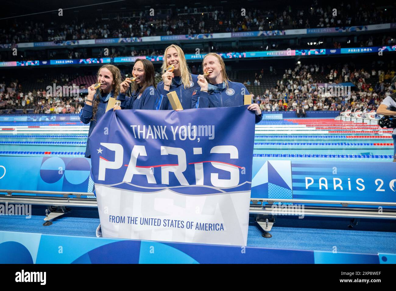 Paris, France. 04th Aug, 2024. Gold medallists team USA, US' Regan ...