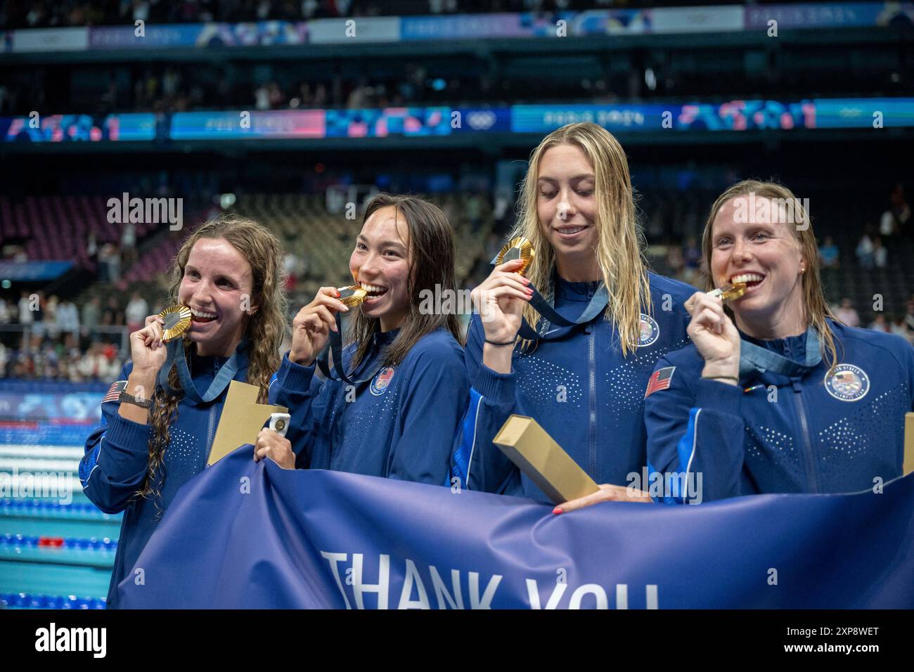 Paris, France. 04th Aug, 2024. Gold medallists team USA, US' Regan ...