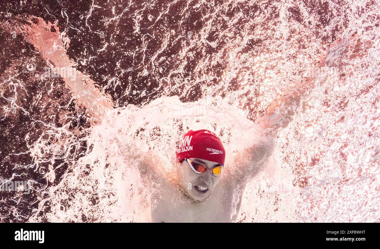 Paris, France. 4th Aug, 2024. Sun Jiajun of Team China competes during ...