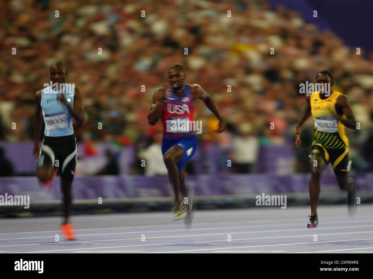 August 04 2024: Noah Lyles (USA) wins gold during the Men's 100m Final ...