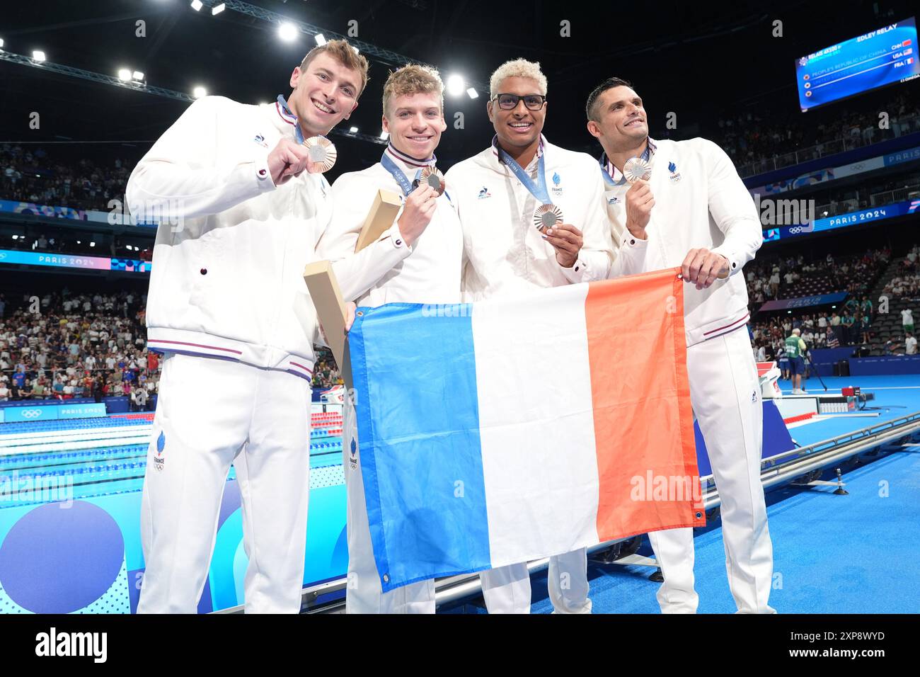 Paris, France. 04th Aug, 2024. Olympics, Paris 2024, swimming, women, 4 ...