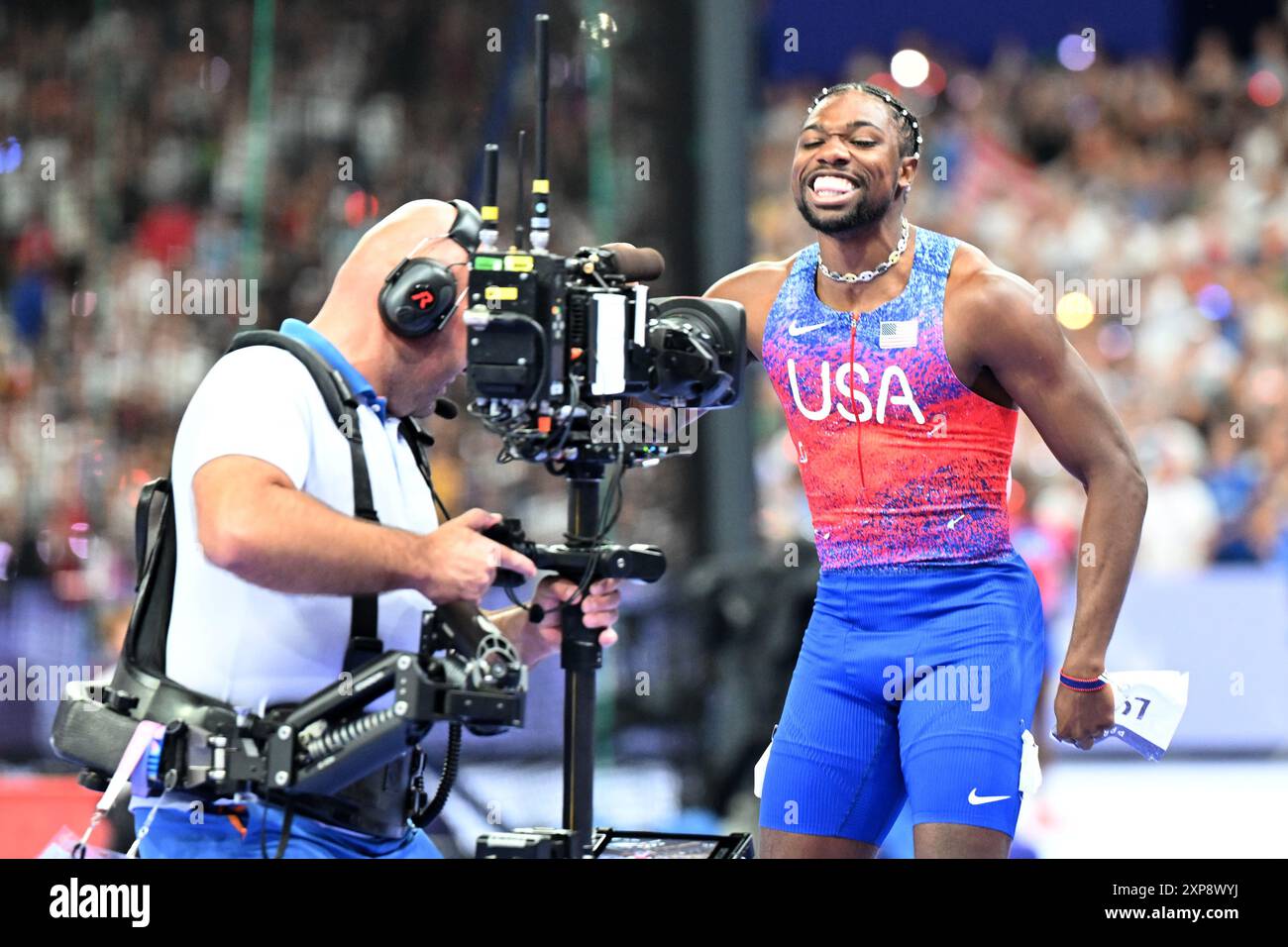 Noah lyles 2024 olympics 100 hi-res stock photography and images - Alamy