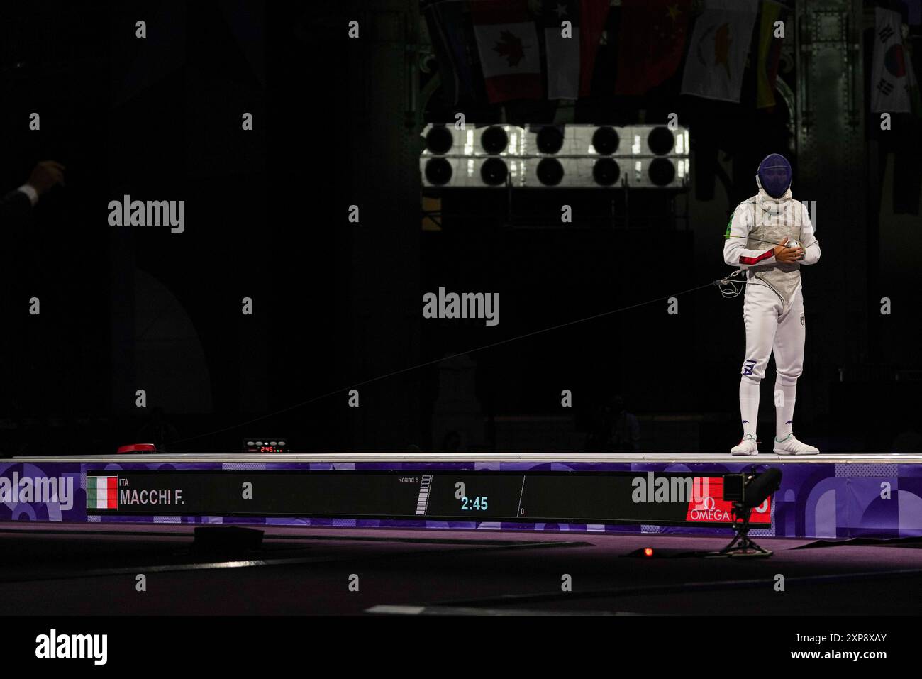 Filippo Macchi of Italy competes during Men's Foil Team Gold Medal ...