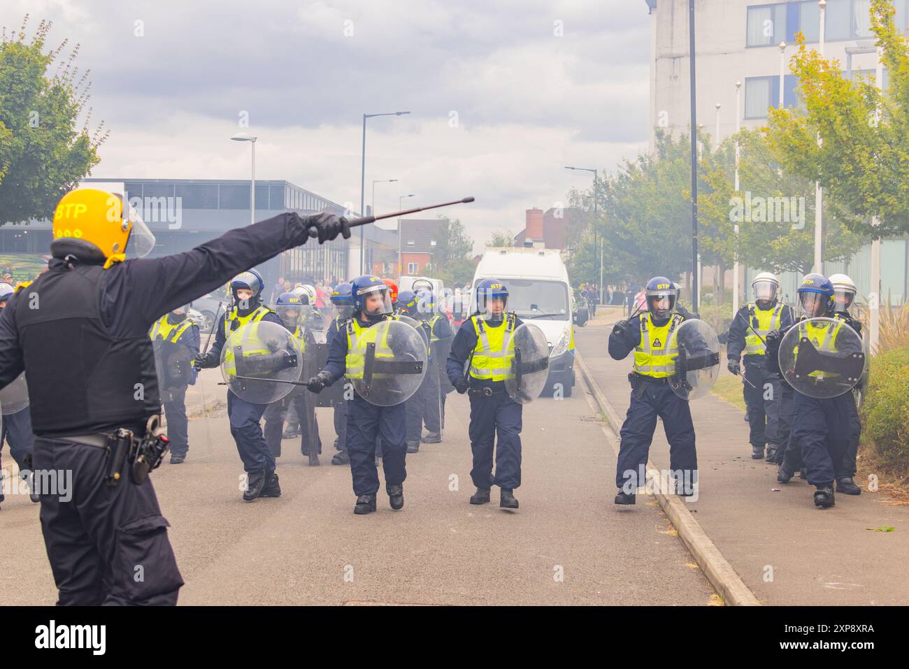 Rotherham, UK. 04 AUG, 2024. Bronze commander directs riot response as ...