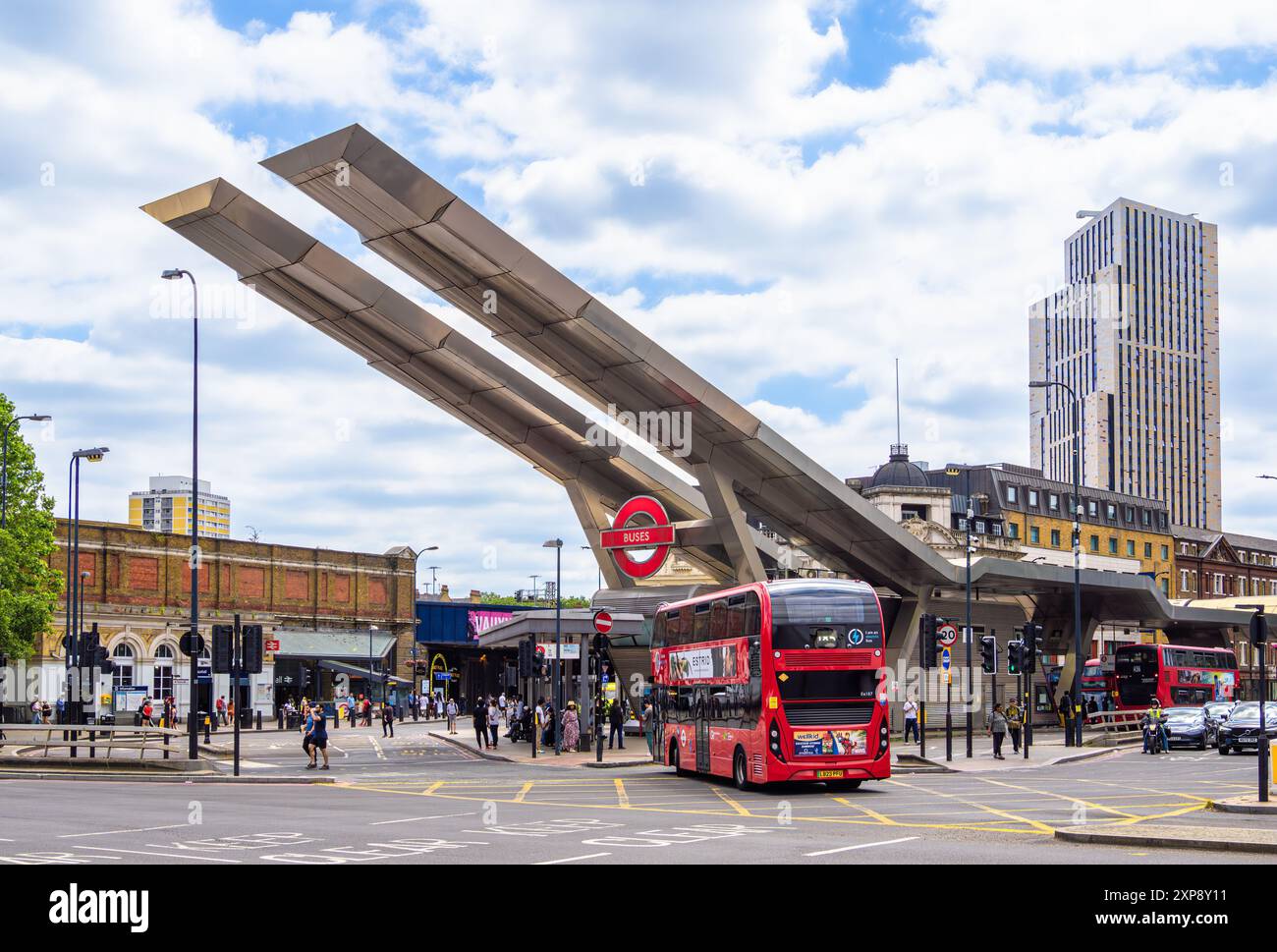 London, United Kingdom - June 25, 2024: Modern bus station London ...