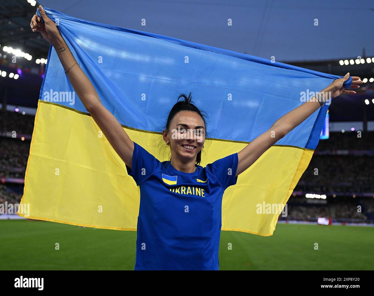 Paris, France. 4th Aug, 2024. Iryna Gerashchenko of Ukraine celebrates ...