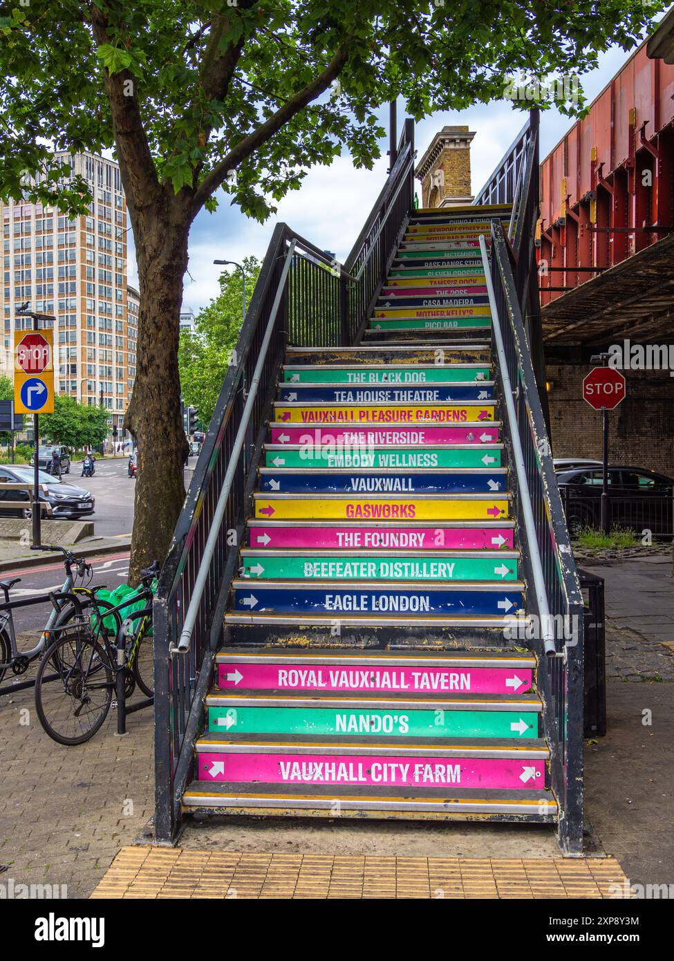 London, United Kingdom - June 25, 2024: Vibrant urban staircase in ...