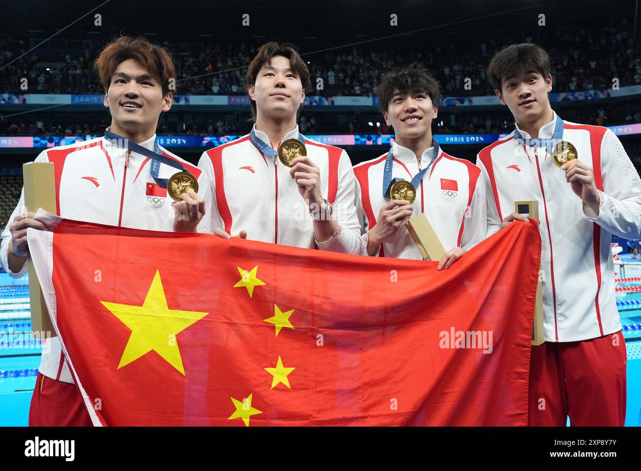 Paris, France. 04th Aug, 2024. Olympics, Paris 2024, swimming, women, 4 ...