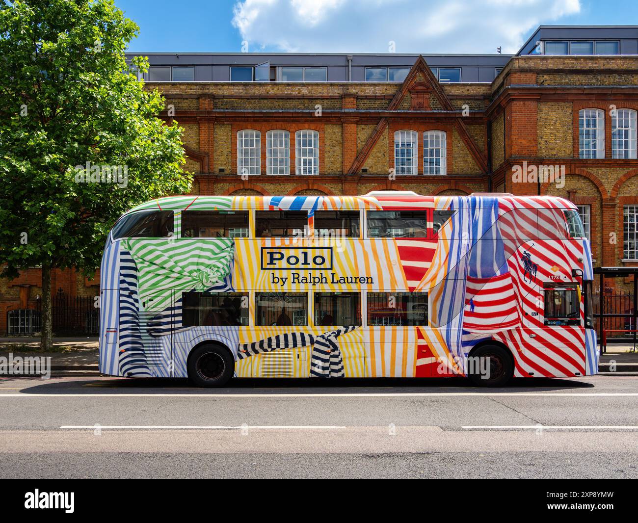 London, United Kingdom - June 25, 2024: Colorful double-decker bus ...