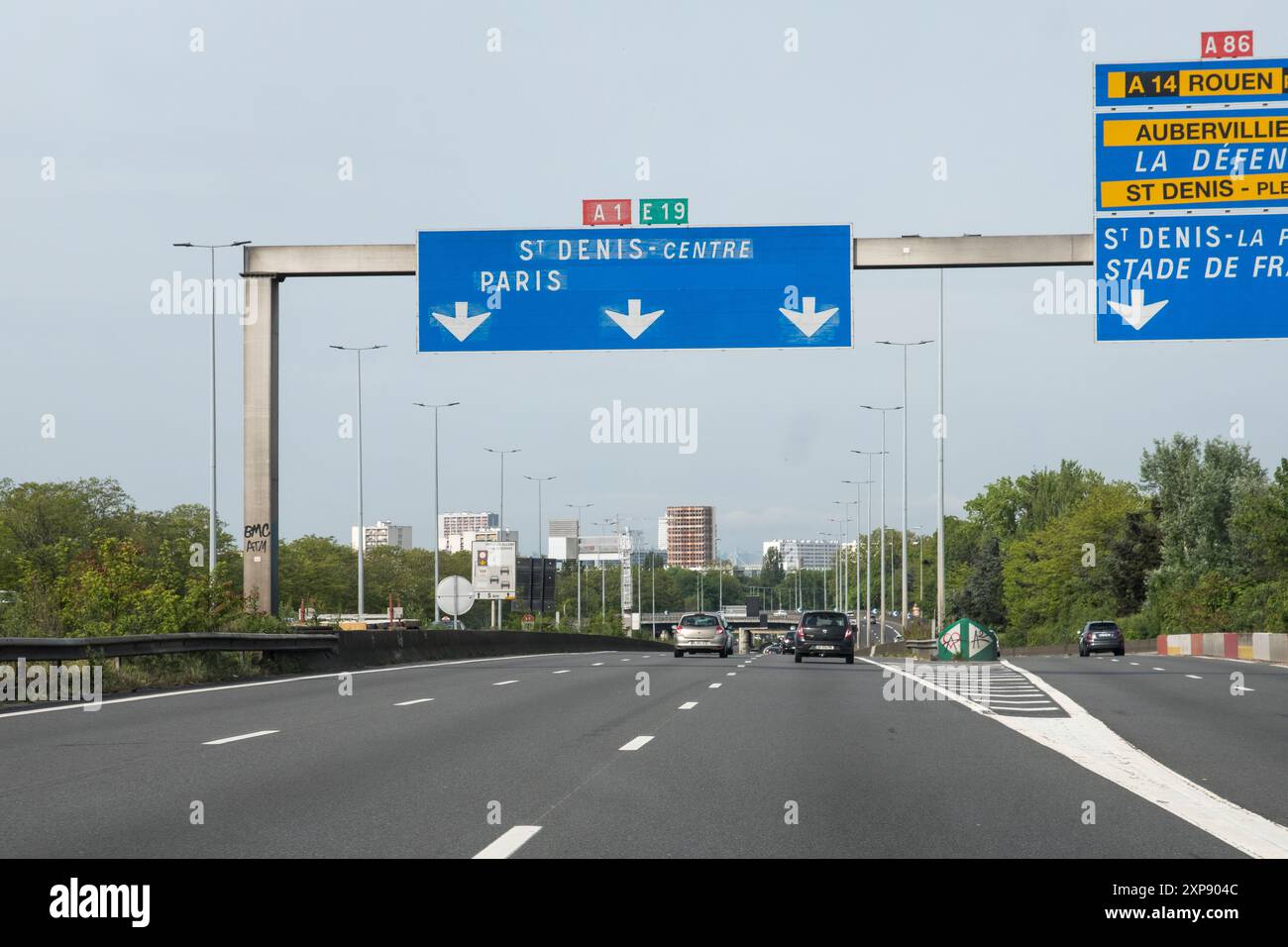 Paris,France.05-01-2024. Highway exit for the suburbs of Paris Stock ...