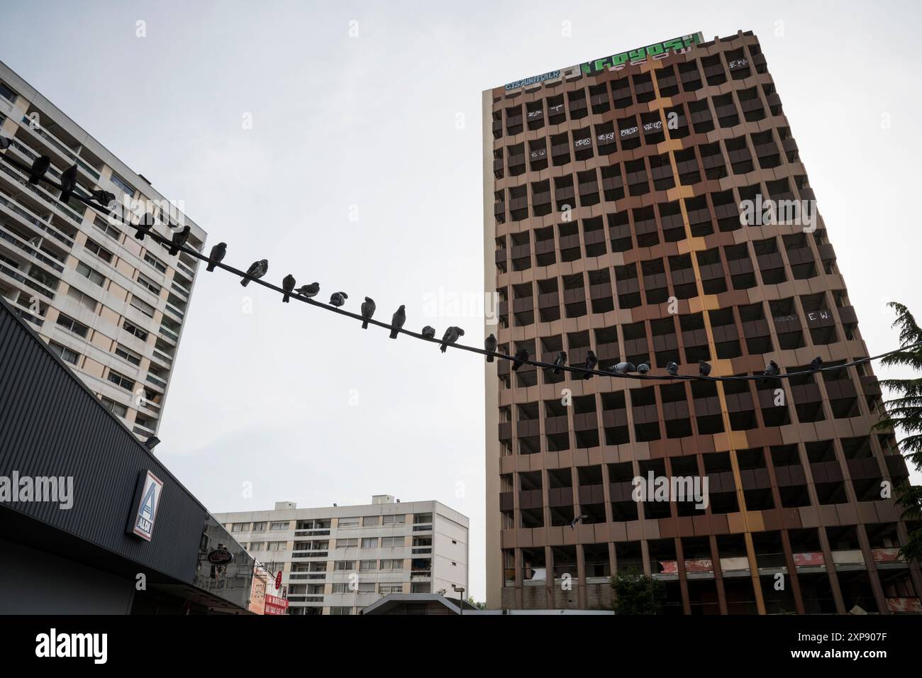 Paris,France.05-01-2024. Concrete appartment buildings in La Courneuve ...
