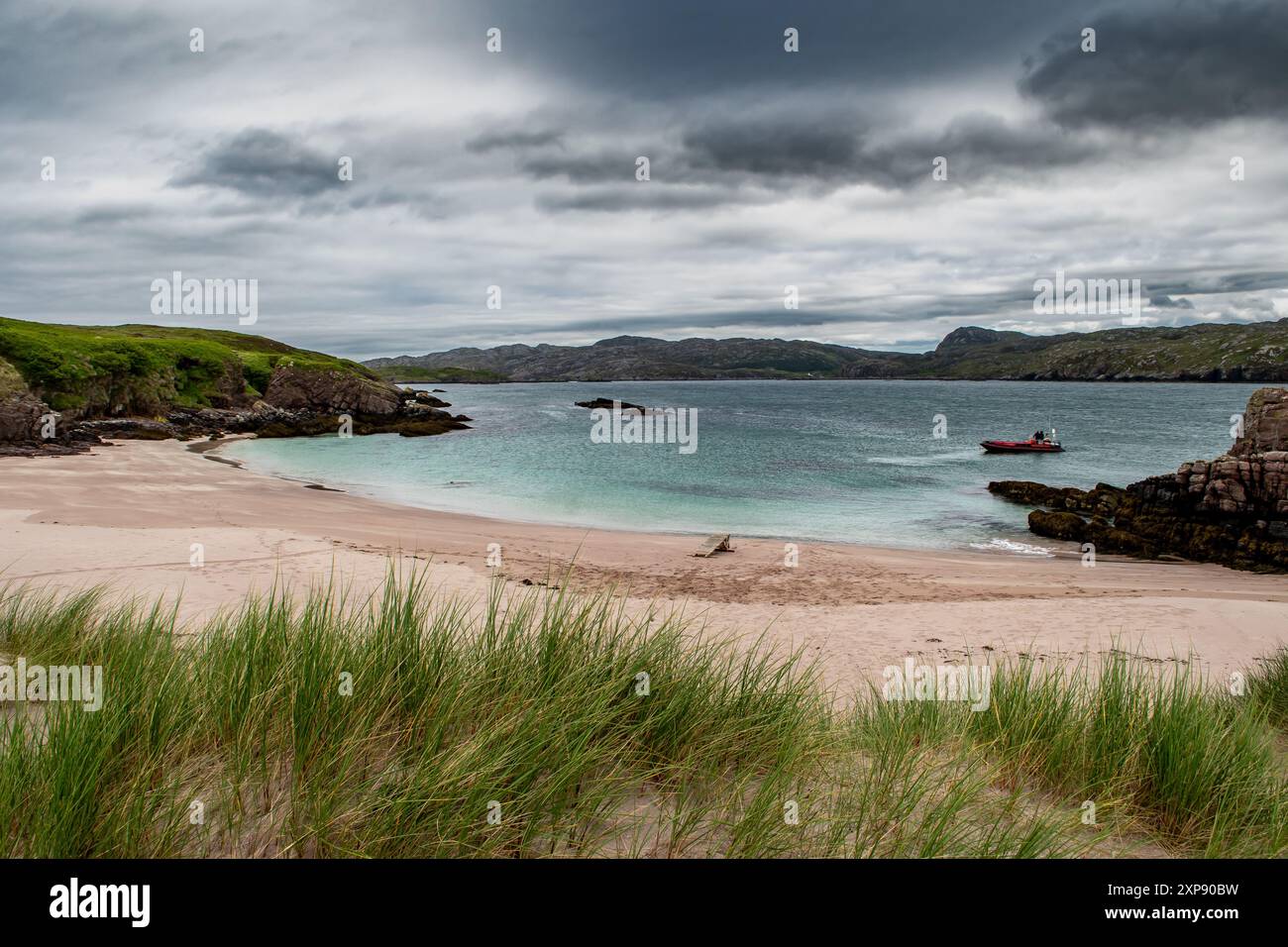 White Sand Beach On Seabird Protection Reserve Handa Island With Ferry ...