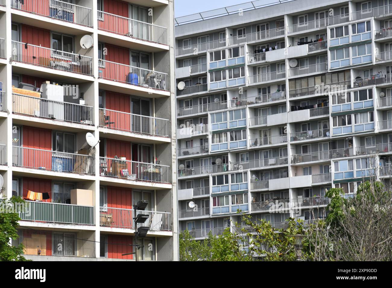 Paris,France.05-01-2024. Concrete appartment buildings in La Courneuve ...