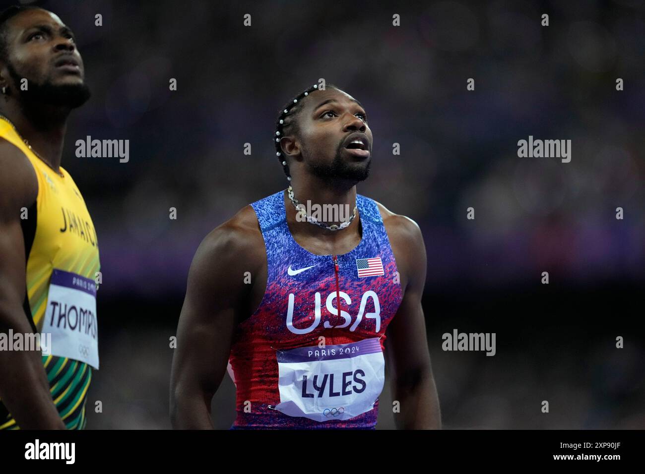 Kishane Thompson, of Jamaica, and Noah Lyles, of the United States ...