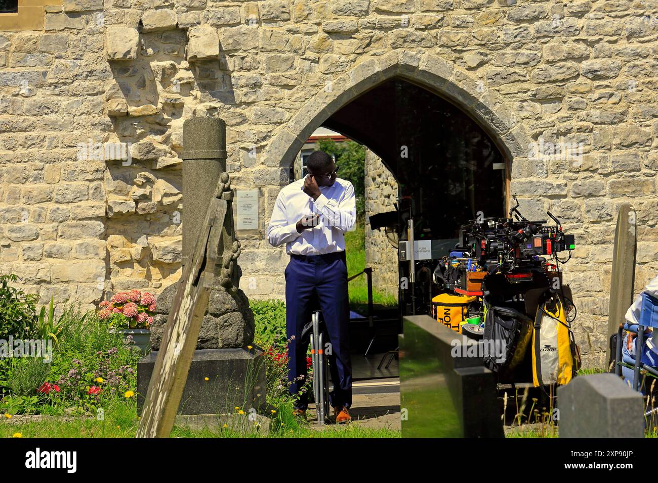 Actor (Benjamin Sarpong-Broni) behind the scenes at Llantwit Major ...