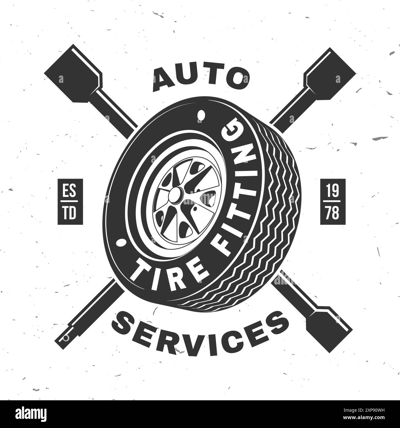 Auto service logo, emblems, badges and icons. Tire fitting. Vector ...