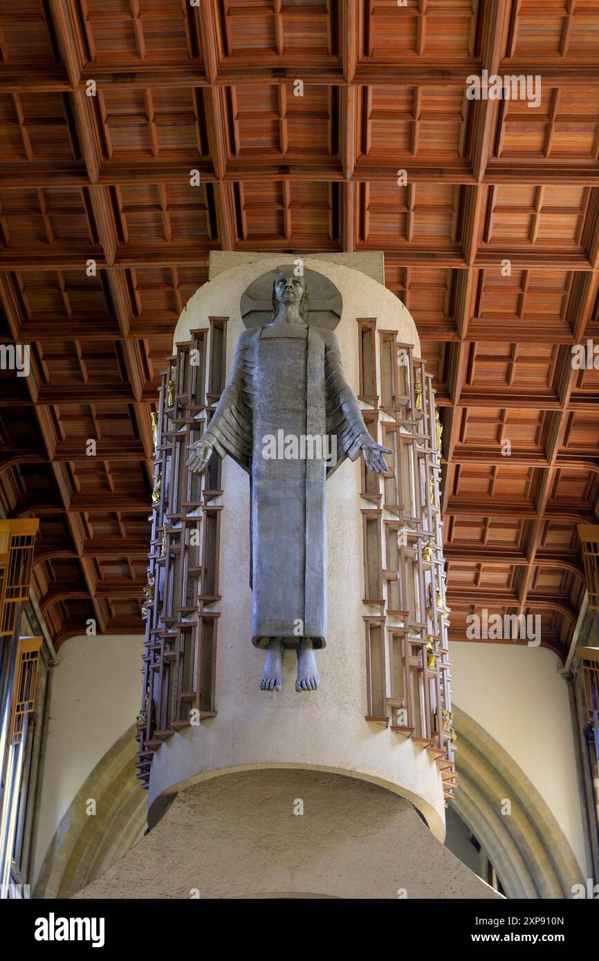 'Majestas' by Jacob Epstein, A large sculpture depicting Jesus Christ ...
